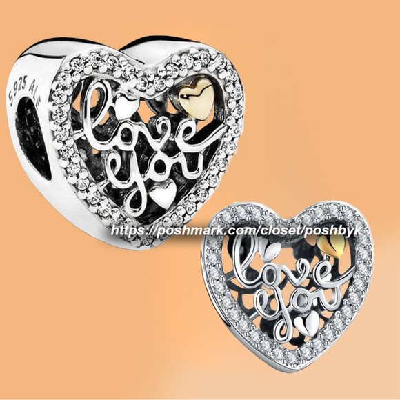 Pandora | Jewelry | Pandora Love Script With 4k Charm 79237cz | Poshmark